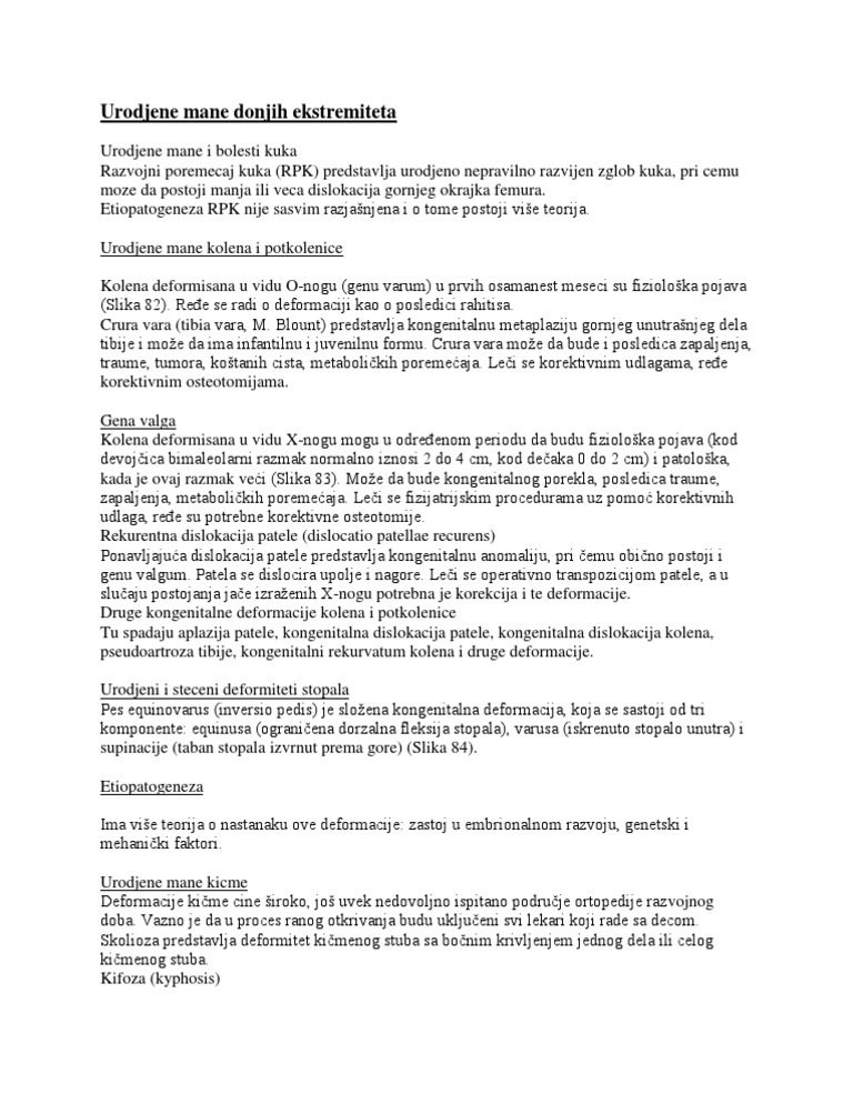 Urodjene Mane Donjih Ekstremiteta | PDF