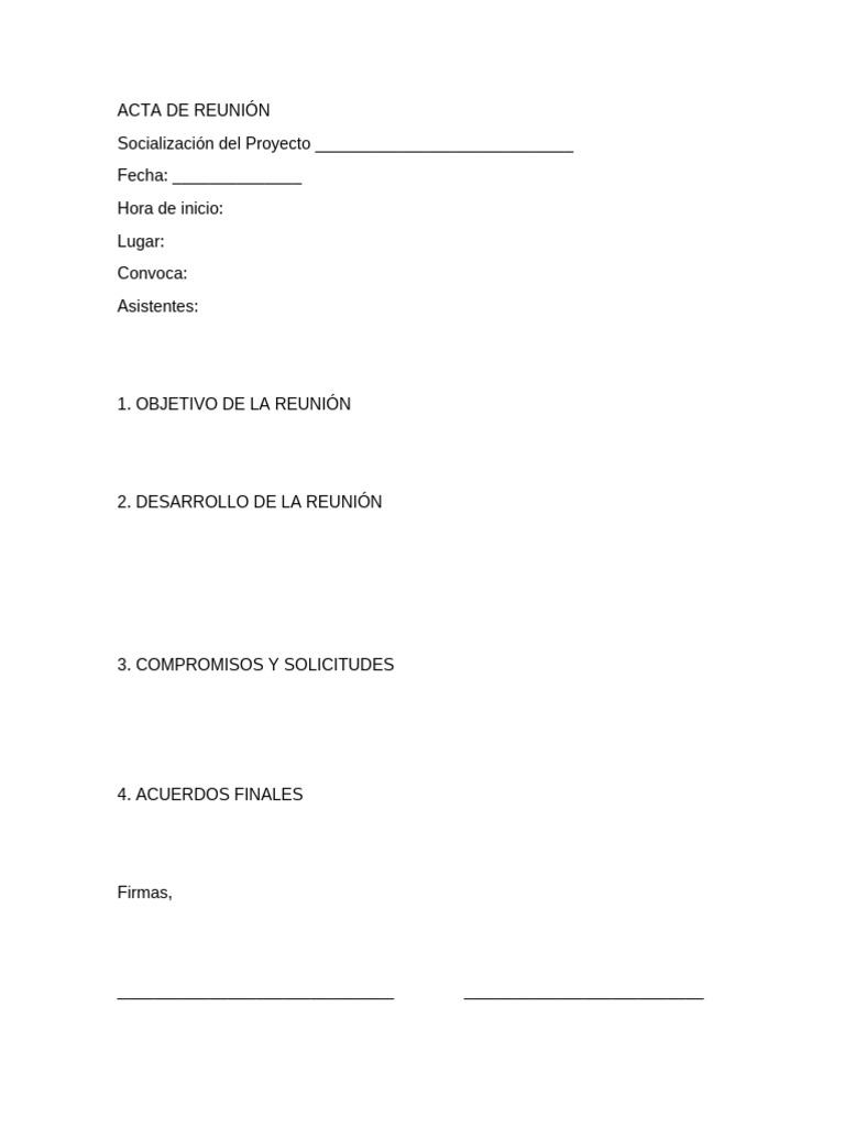 Acta de Reunión | PDF