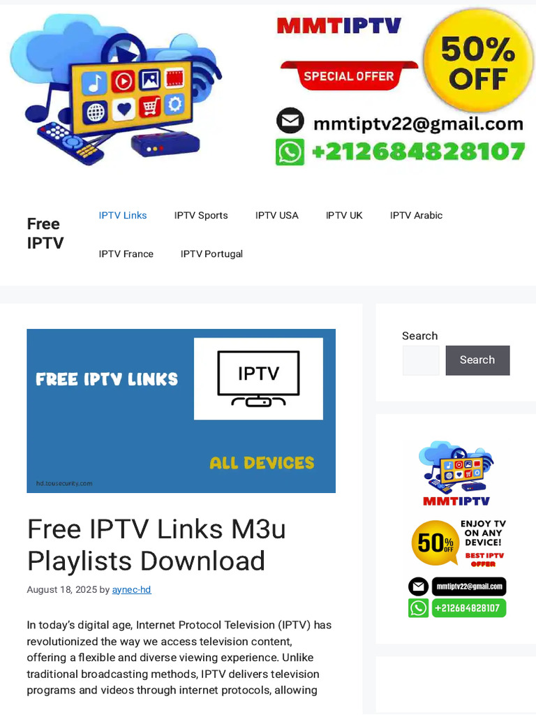 Free IPTV Links and M3U Playlists Guide | PDF | Mobile App | Streaming ...
