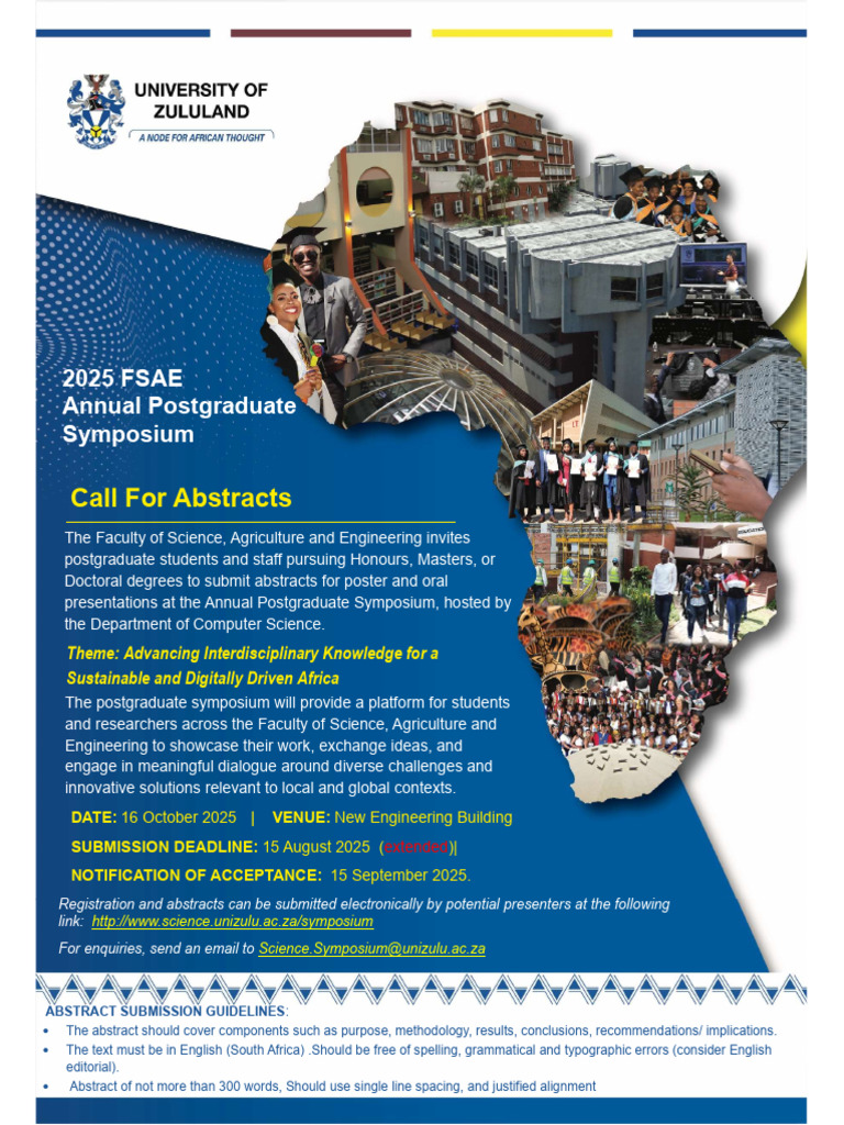 CALL For ABSTRACTS 2025 FSAE Annual Postgraduate Symposium | PDF