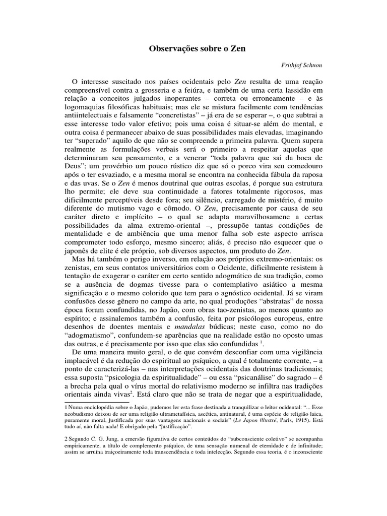 Observac3a7c3b5es Sobre o Zen | PDF | Tempo | Pensamento