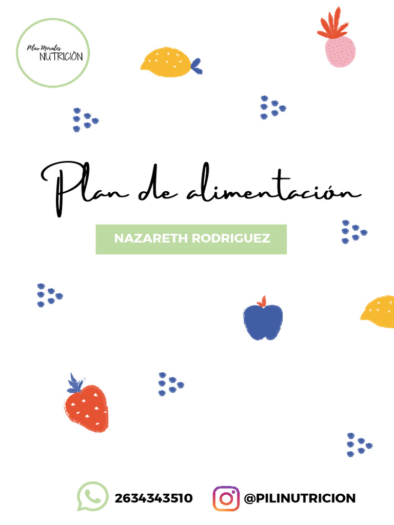 Plan Alimentario_ Pilinutricion_ Nazareth Rodriguez | PDF | Almuerzo ...