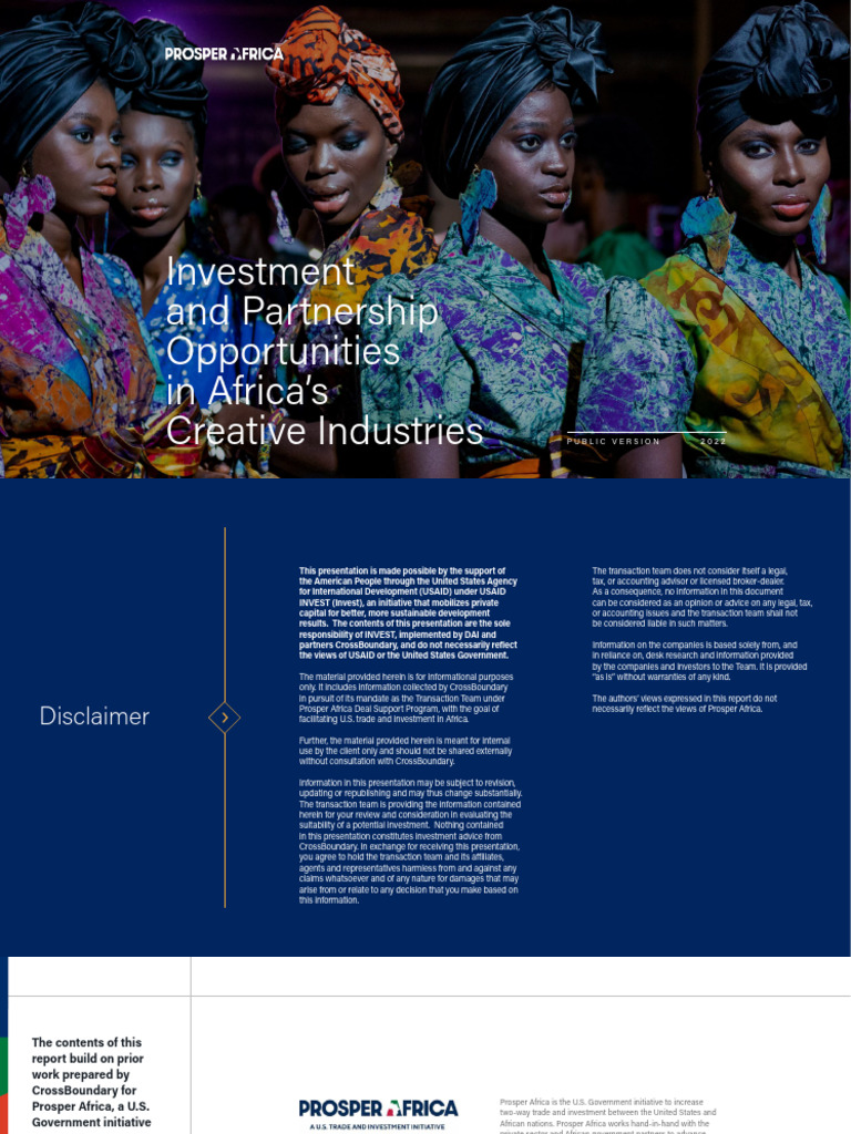 Investment in Africa's Creative Sector | PDF | Venture Capital ...