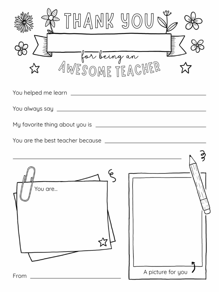 All About My Teacher - LETTER | PDF