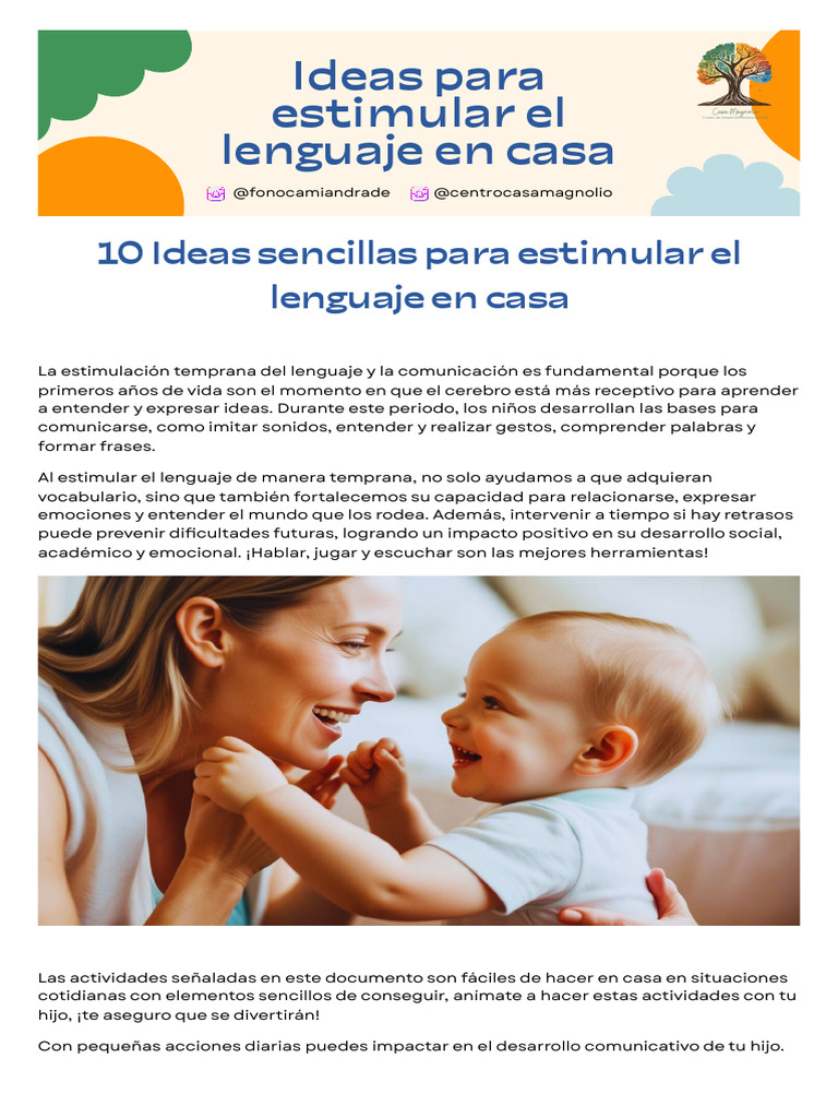Estimular El Lenguaje en Casa. Casa Magnolio | PDF | Las emociones ...