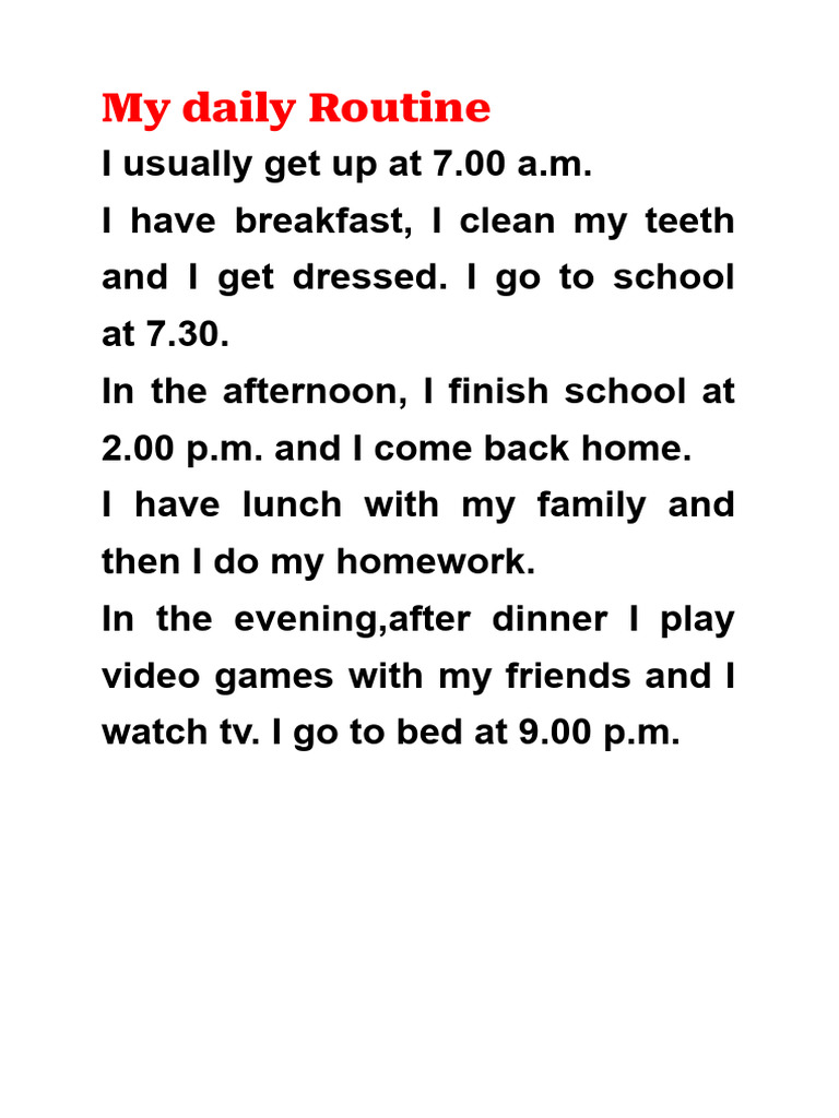 My Daily Routine | PDF