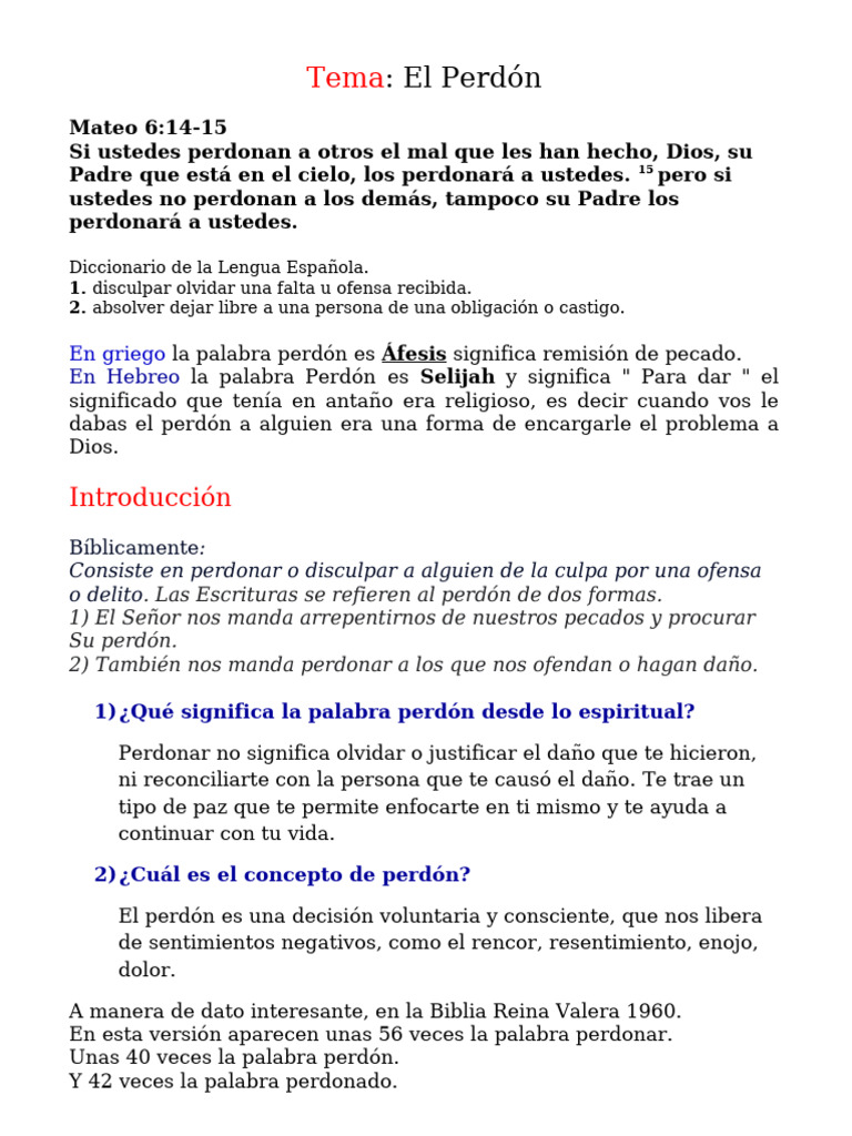 El Poder del Perdón en la Fe | PDF | Perdón | Pecado