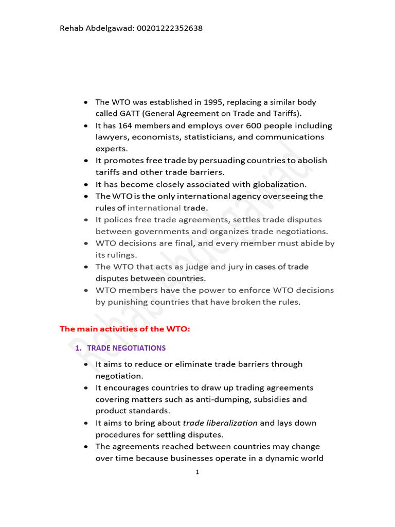 Chapter 40 - The World Trade Organization and World Trade Patterns ...