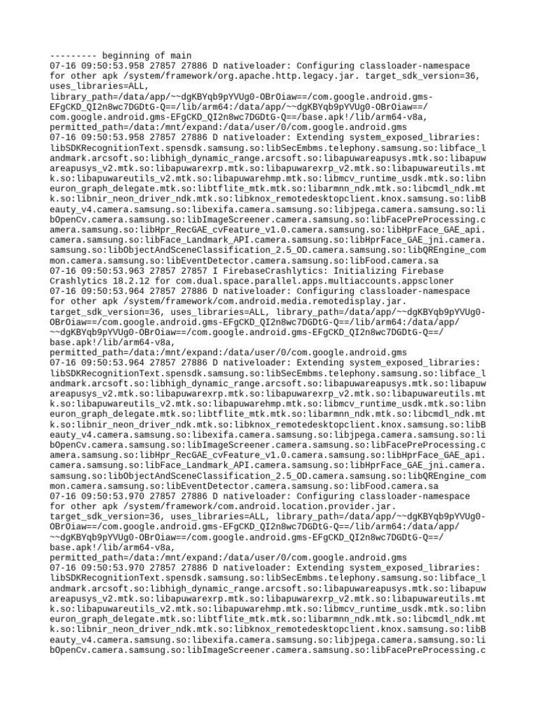 Com - Dual.space - Parallel.apps - Multiaccounts.appscloner Logcat | PDF | Operating System ...