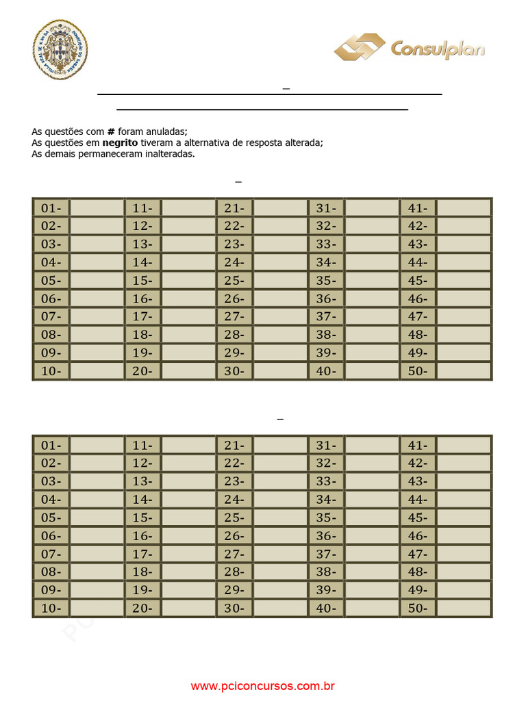 Gabaritos Oficiais | PDF