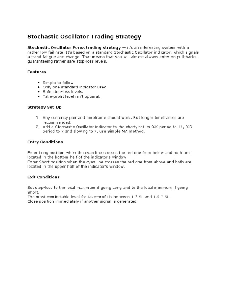 Stochastic Oscillator Trading Strategy Guide | PDF | Computers