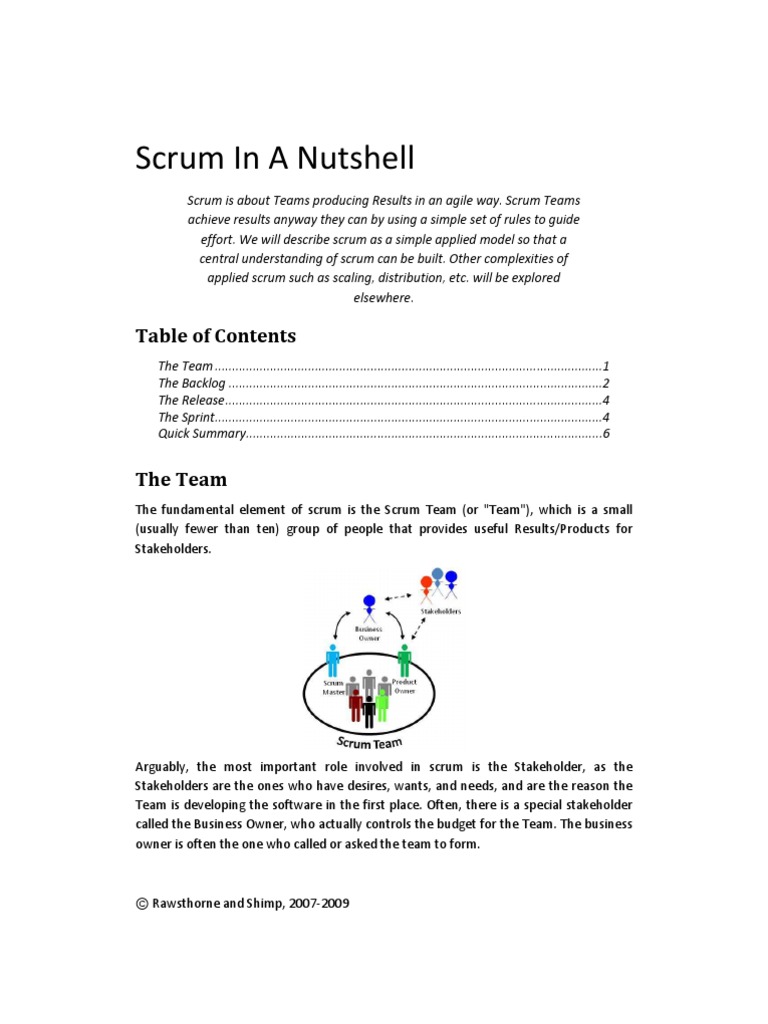 Scrum in A Nutshell | PDF | Scrum (Software Development) | Business