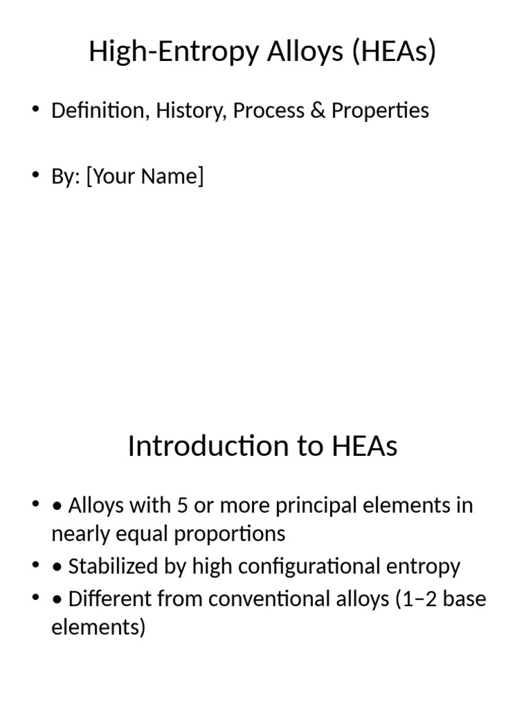High-Entropy Alloys Overview | PDF | Condensed Matter Physics ...