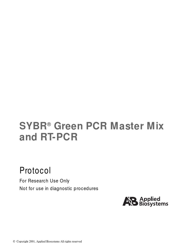 Sybr Green PCR Master Mix and RT-PCR: Protocol | PDF | Reverse ...