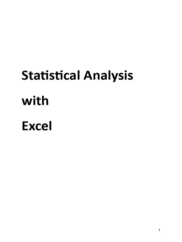 Statistical Analysis Excel Part 1 | PDF | Microsoft Excel | Standard ...