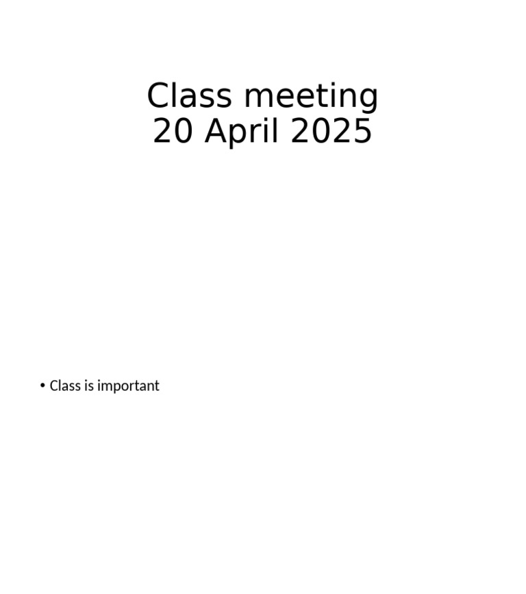 Class Meeting | PDF