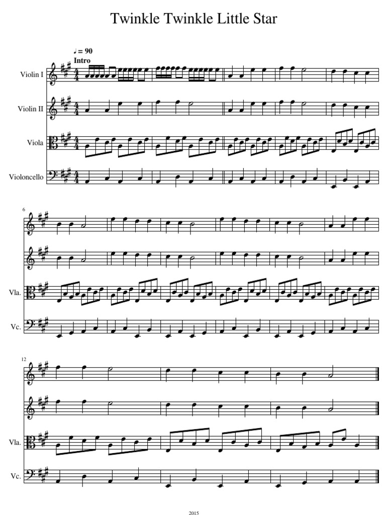Twinkle Twinkle Little Star Theme Only String Orchestra | PDF