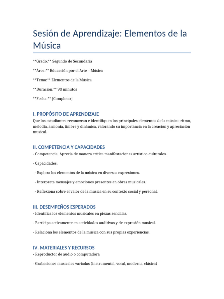 Sesion Elementos de La Musica | PDF
