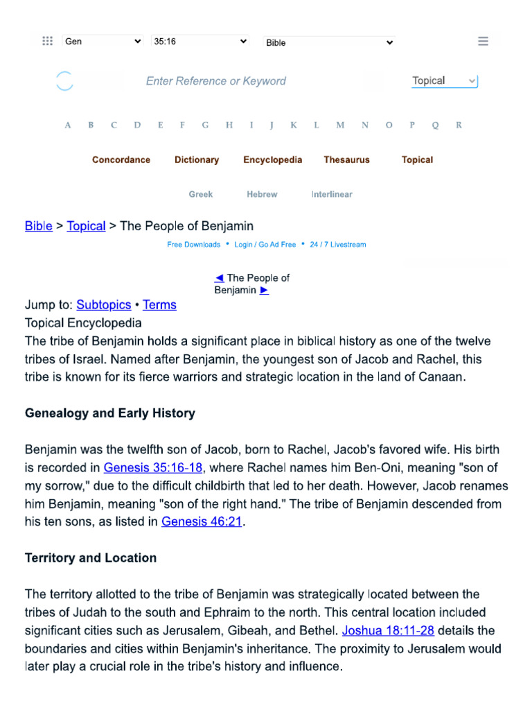Tribe of Benjamin 1 | PDF