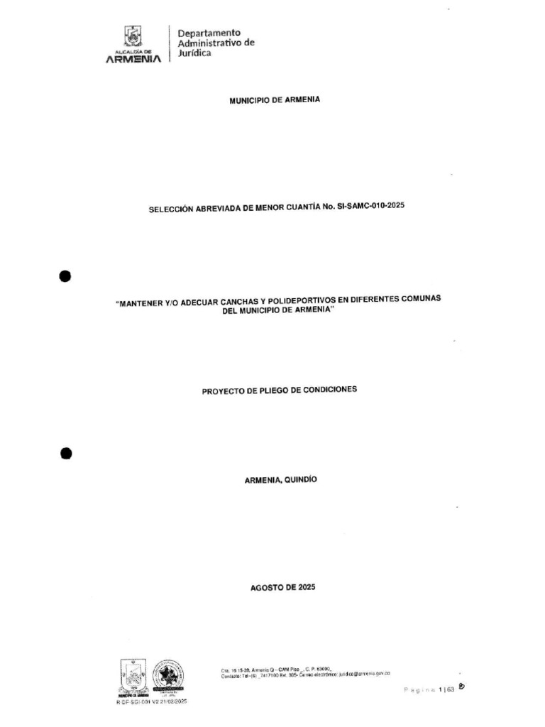 PROYECTO DE PLIEGOS DE CONDICIONES - Compressed | PDF