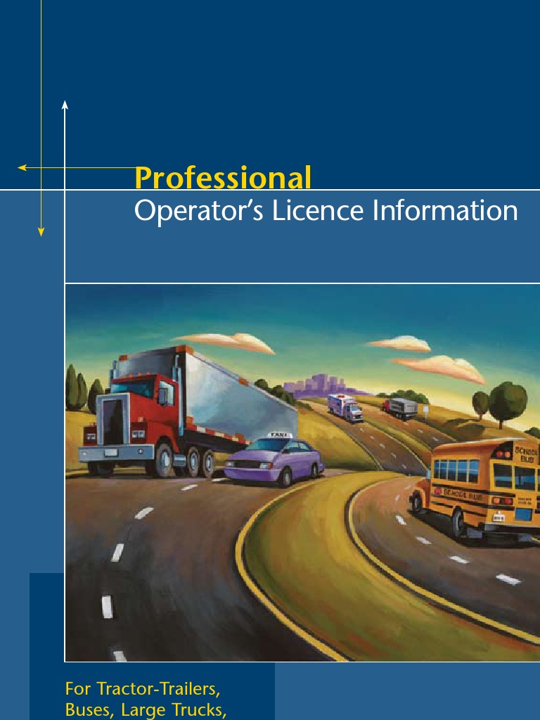 Professional: Operator's Licence Information | PDF | Semi Trailer Truck ...