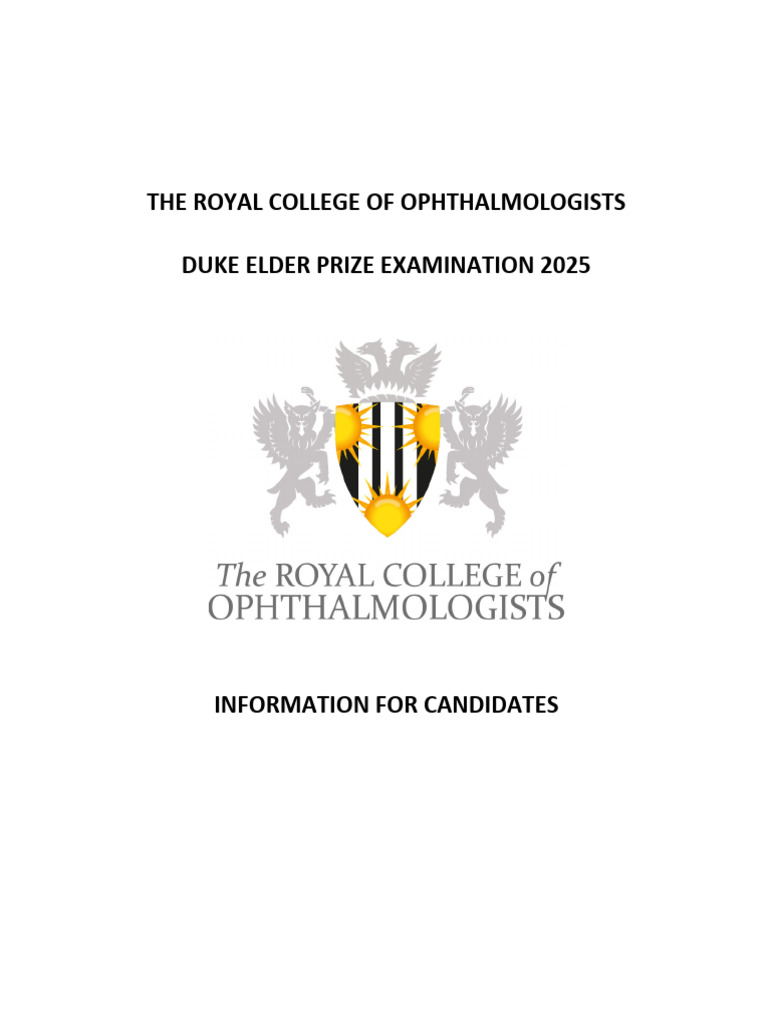 2025 Duke Elder Candidate Info Pack | PDF | Learning Disability ...