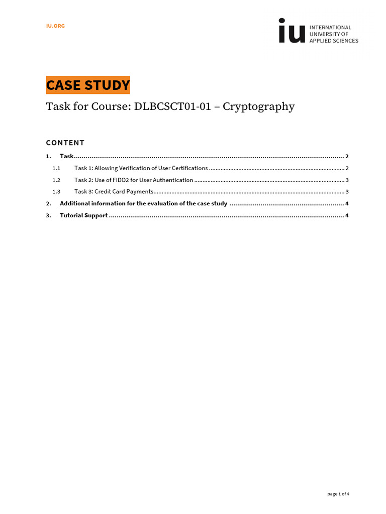 Task Case Study DLBCSCT01-01 | PDF | Authentication | Cryptography