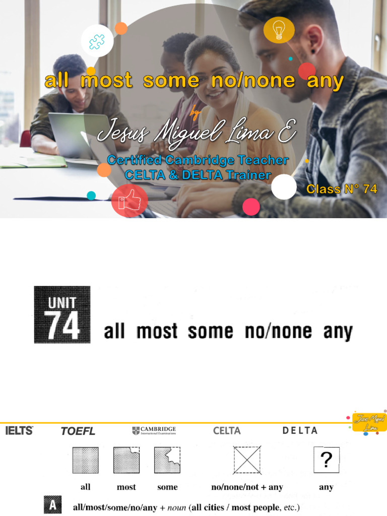 Class #74 - ALL, MOST, SOME, NO-NONE, ANY | PDF