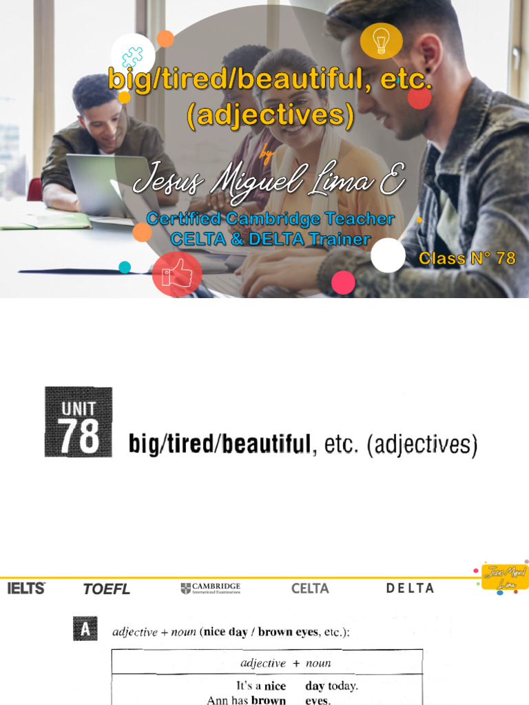 Class #78 - BIG, TIRED, BEAUTIFUL, ETC. (ADJECTIVES) | PDF