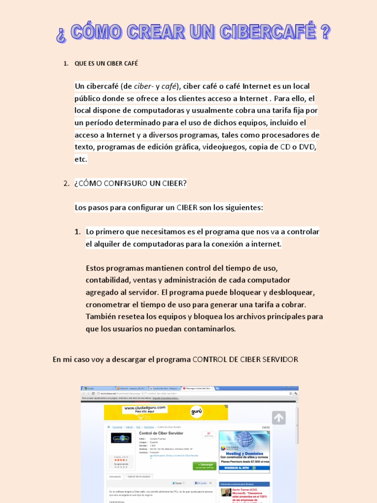 Configuración y Control de Cibercafés | PDF | Redes de computadoras ...