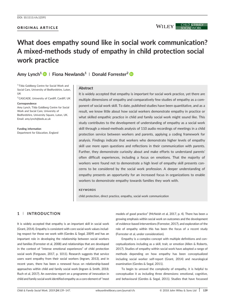 Understanding Empathy in Social Work | PDF | Empathy | Psychology
