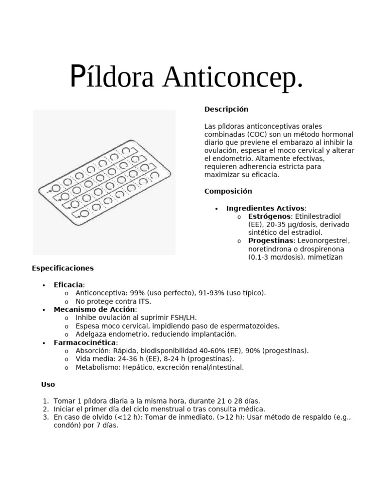 Pildora Anticonceptiva | PDF