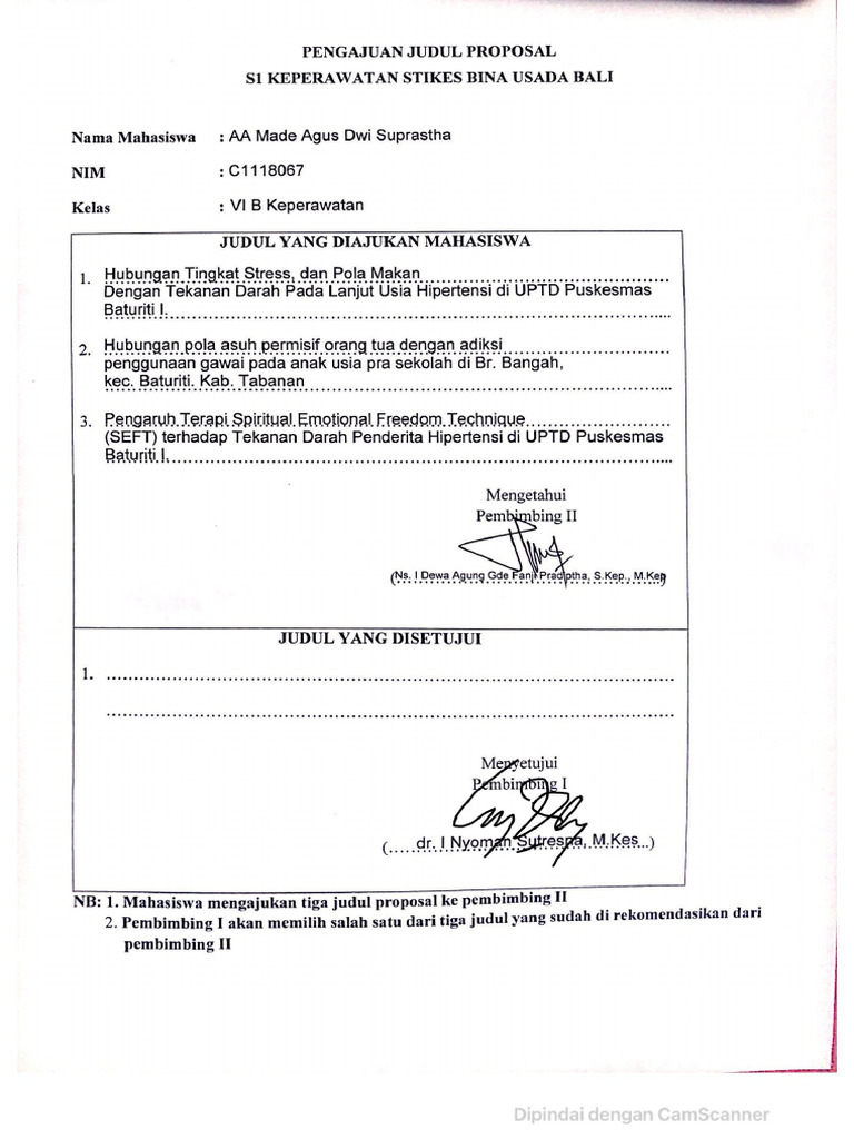 Pengajuan Judul Proposal | PDF