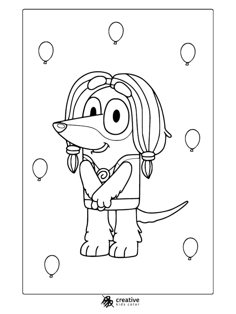 Indy From Bluey Coloring Page | PDF