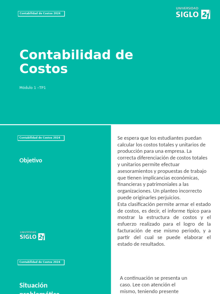 Clase para TP1 2024 | PDF | Contabilidad de costos | Contabilidad