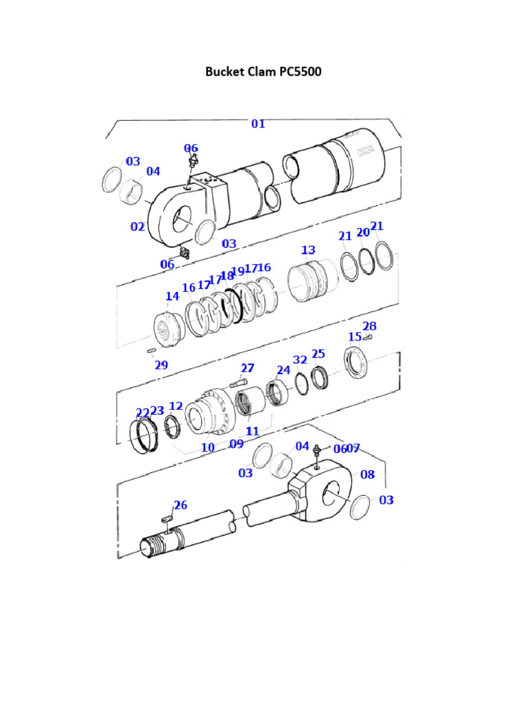 Bucket Clam PC5500 Partes | PDF