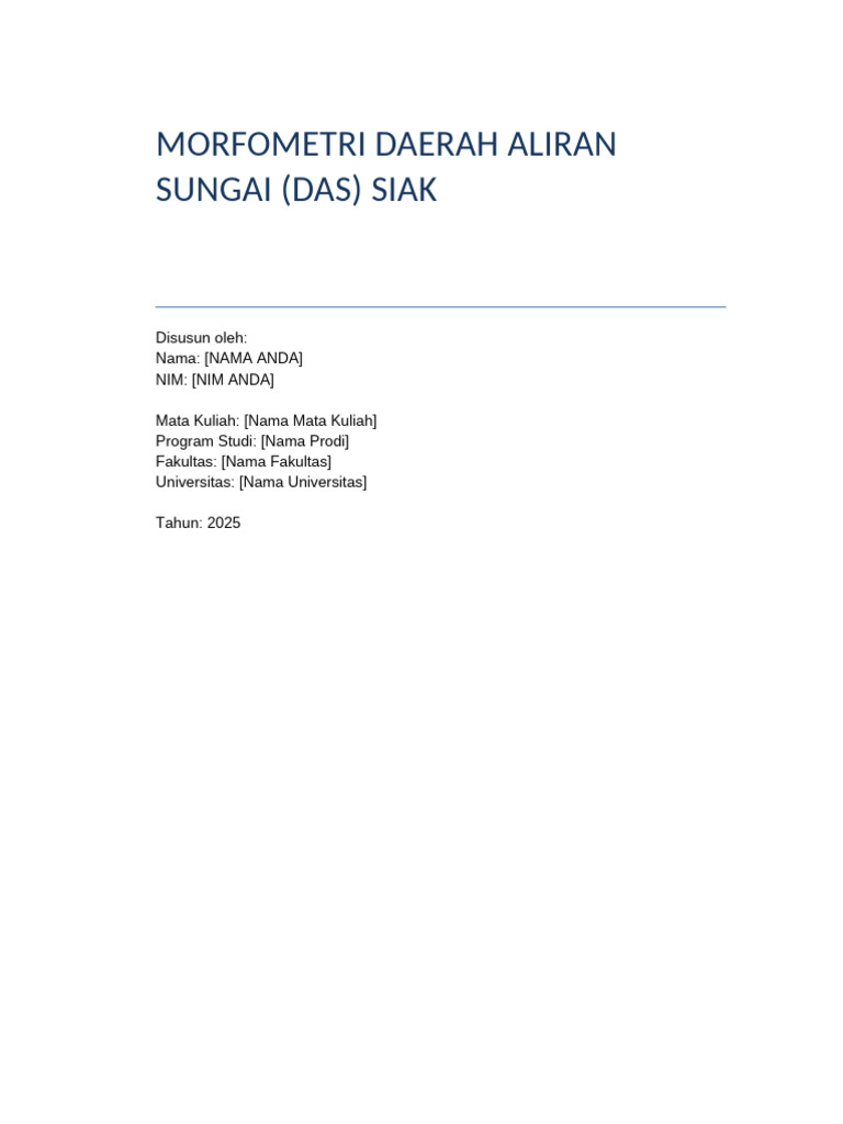 Morfometri DAS Siak: Analisis dan Implikasi | PDF