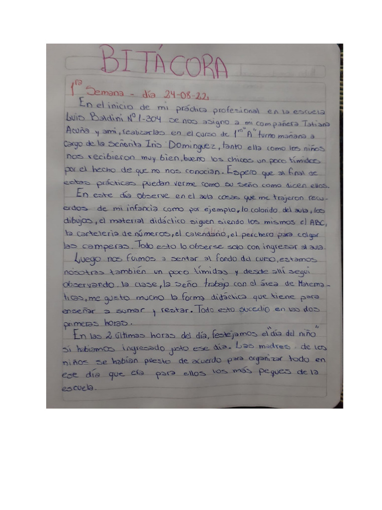Bitácora - Prácticas | PDF