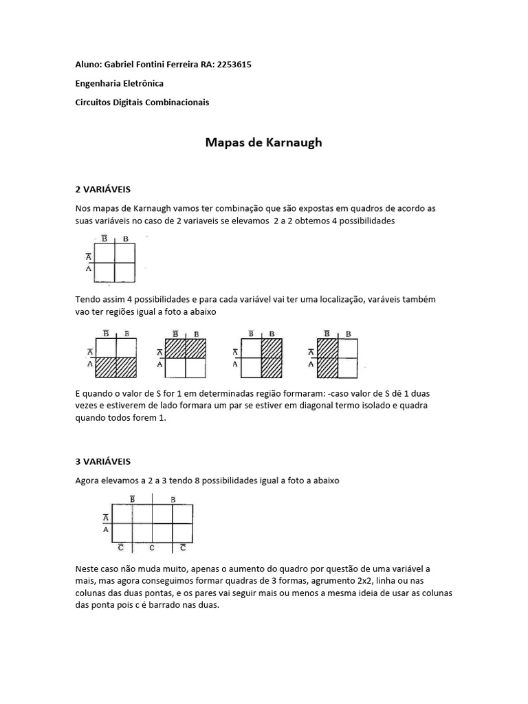 Mapas de Karnaugh: 2 a 5 Variáveis | PDF
