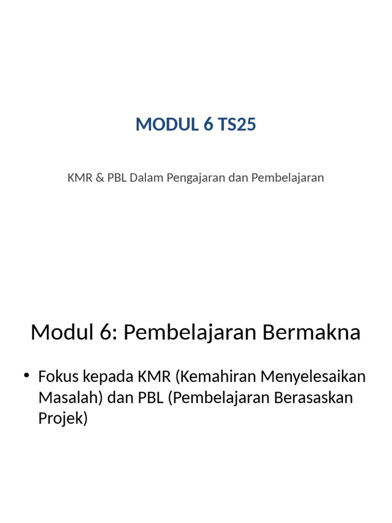 Modul 6 Ts25 KMR PBL Design | PDF