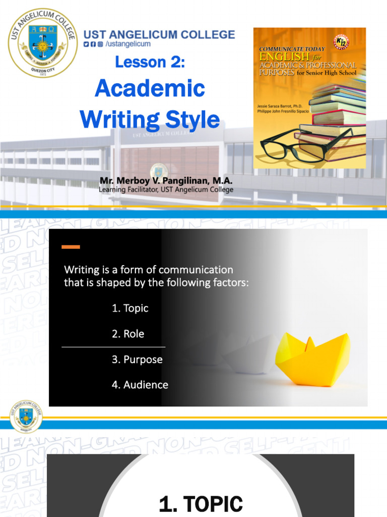 Academic Writing Style: Lesson 2 | PDF