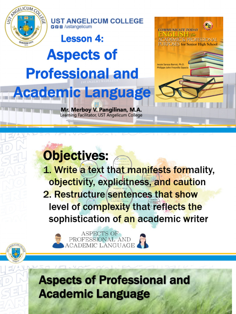 Professional and Academic Language Skills | PDF | Verb | English Language
