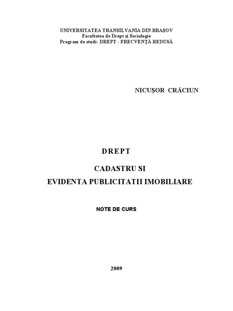 Cadastru Si Evidenta Publicitatii Imobiliare | PDF