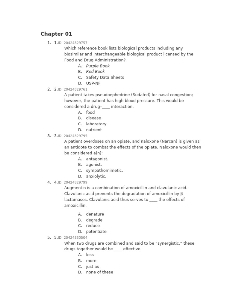 PT Mosbys Review CH 1 Exam | PDF | Clinical Medicine | Pharmacology