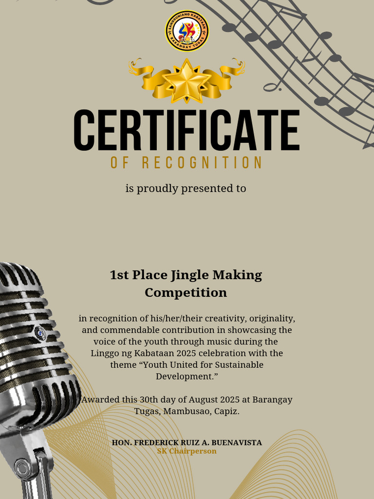 Jingle Making Competition Awards 2025 | PDF