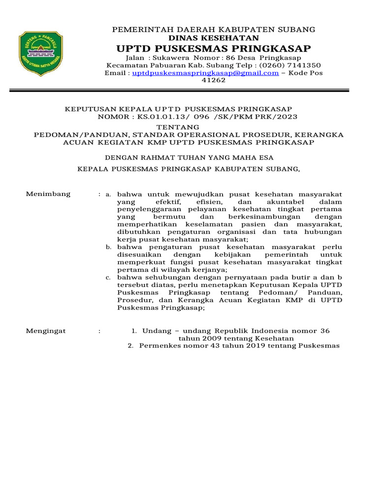 1.2.2.b SK Pedoman KMP | PDF