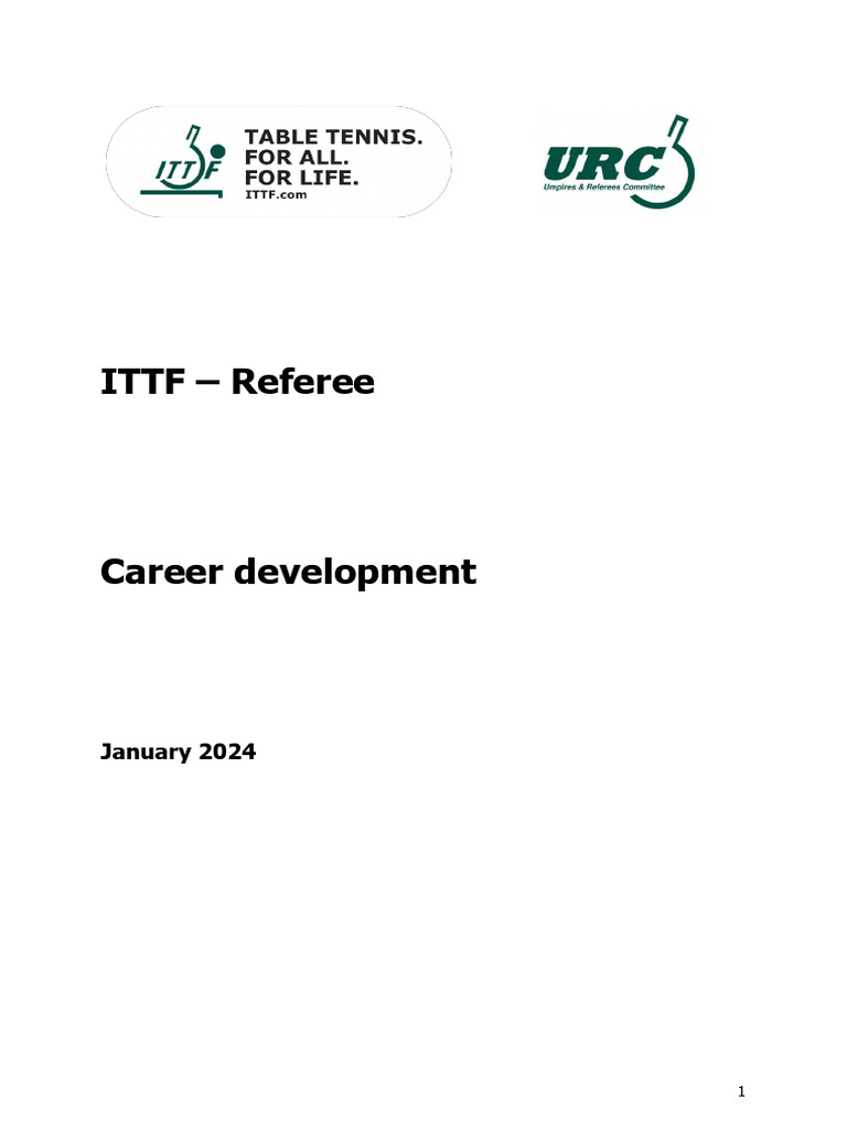 ITTF Referee Career Development Guide | PDF