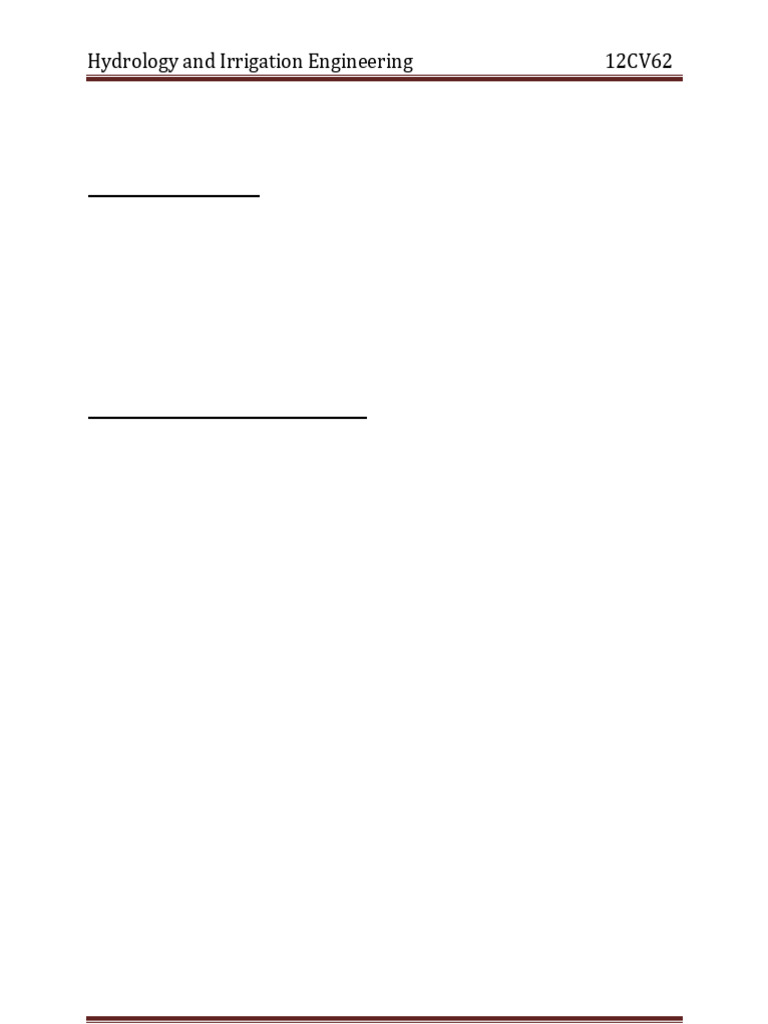 Civil-Vi-12cv62-Hydrology and Irrigation Engineering Notes - p1 | PDF ...