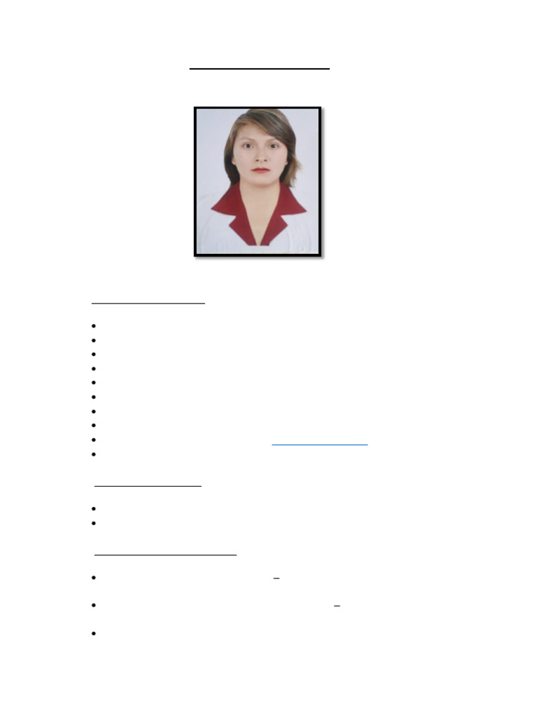 Currículum Vitae de Thatiana Zea Cacyavilca | PDF | Partería ...