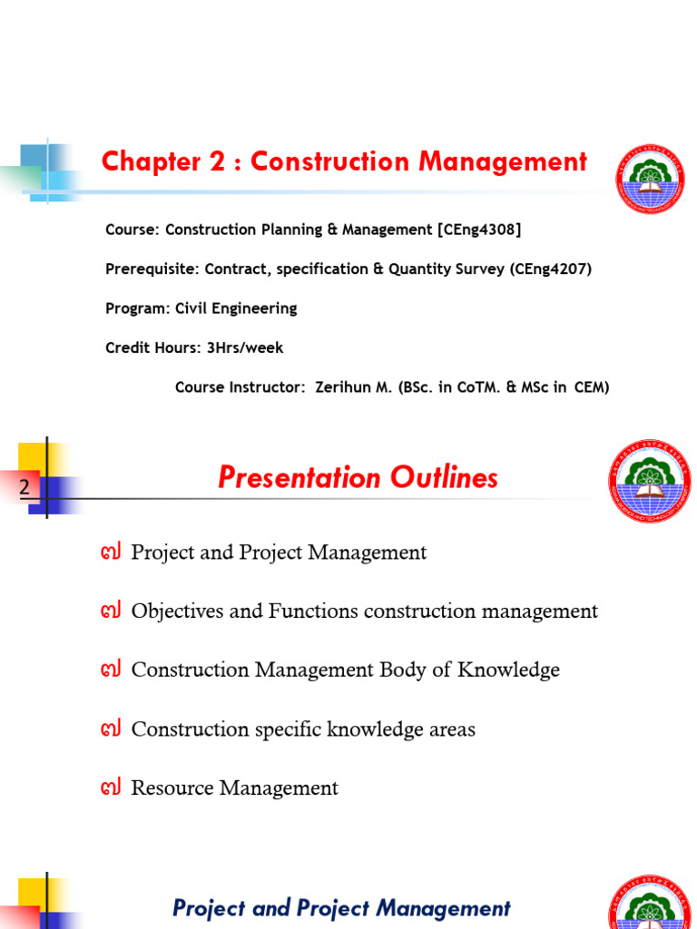 Construction Management Overview Guide | PDF | Project Management | Risk
